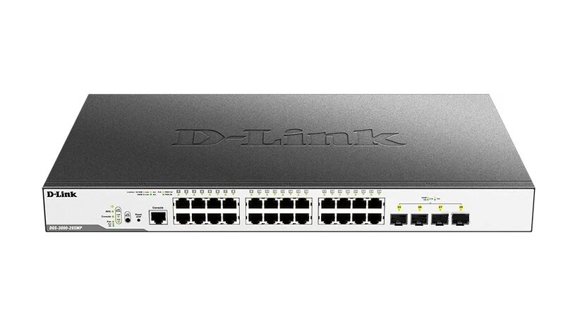Коммутатор D-Link DGS-3000-28XMP/B1A управляемый 2-го уровня, стоечный, матрица 128 Гбит/с