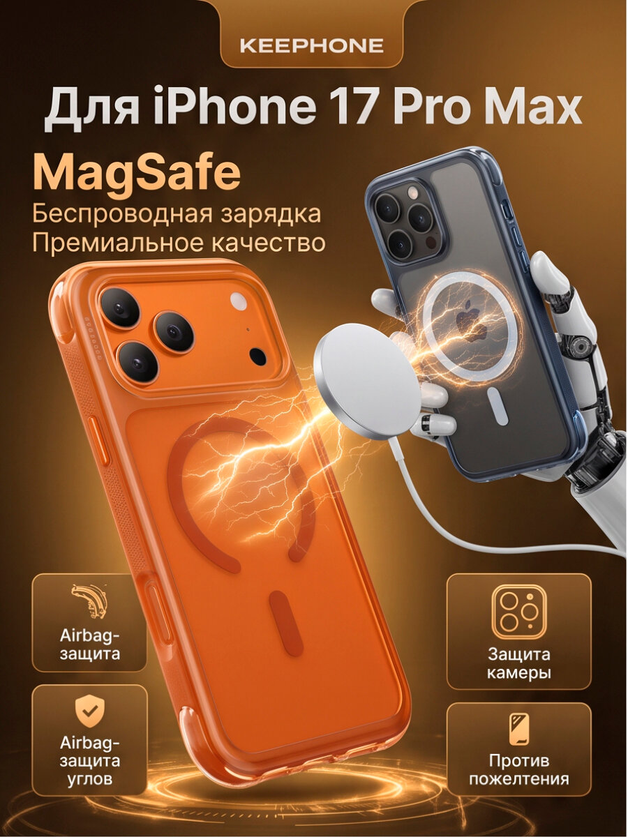 Чехол накладка для 17 Pro Max KEEPHONE MONICA AIRBAG оранжевый