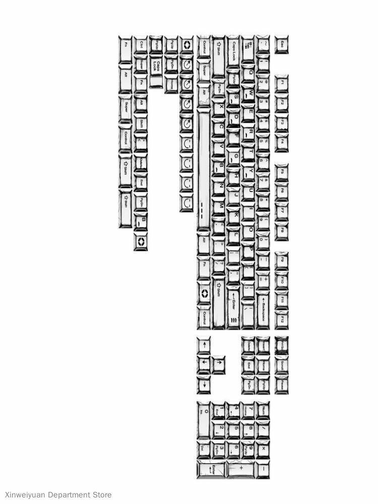 Comic variety lamp keycap 136 клавиш полный набор механической клавиатуры в классическом минималистичном стиле keycap-comic white