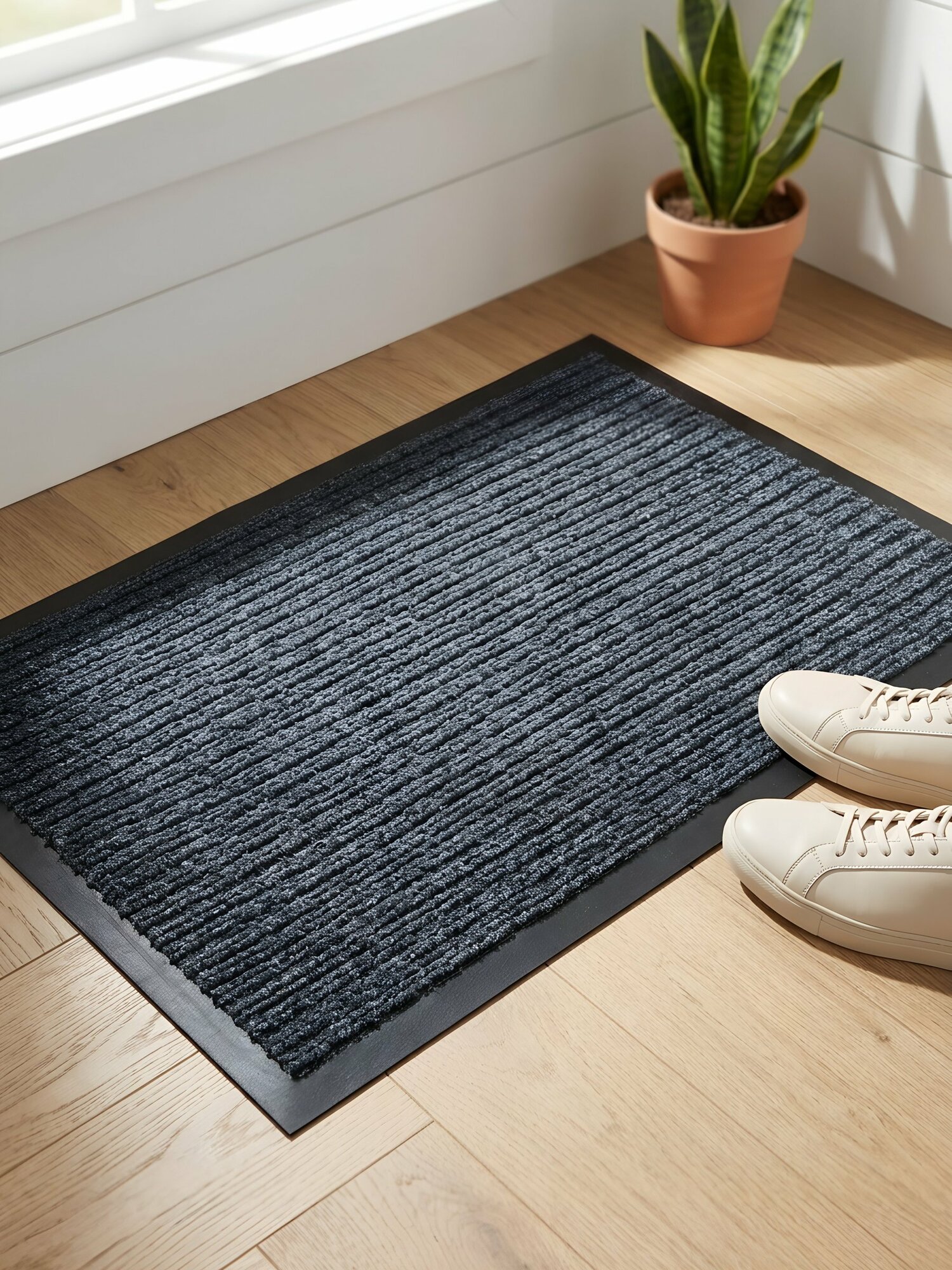 Коврик грязезащитный ComeForte Floor mat Комфорт 40x60 см, серый, ПВХ, ворсовый, влаговпитывающий, прямоугольный, для входа