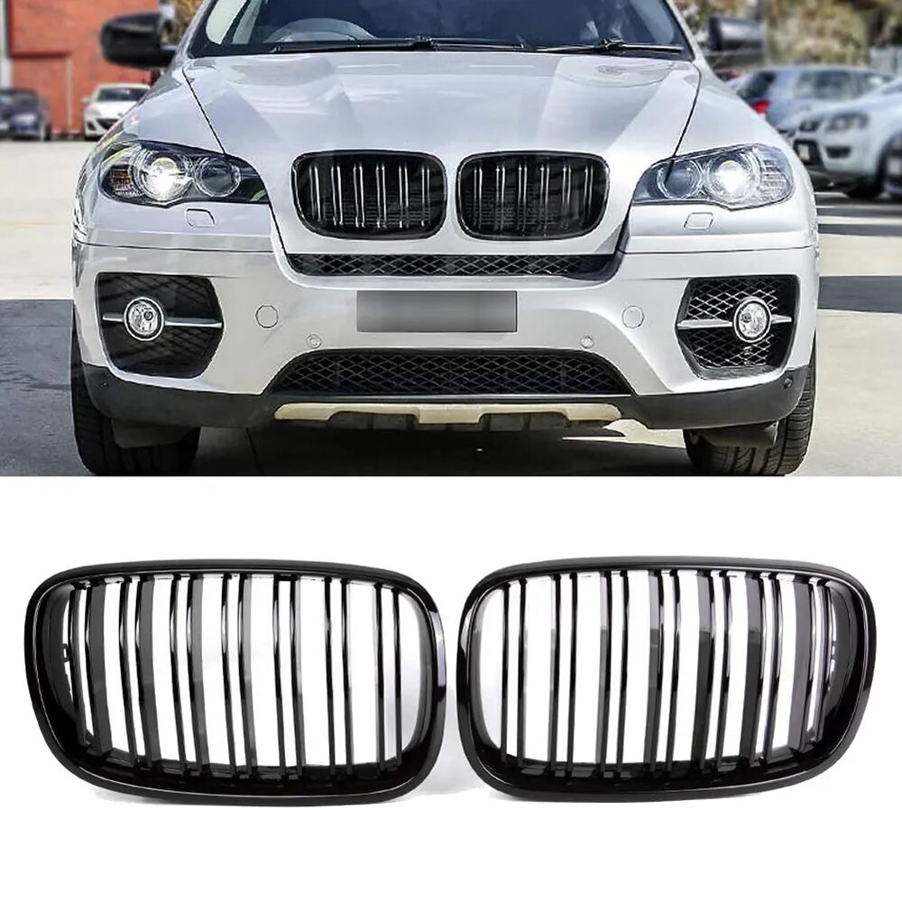 Решетка радиатора для BMW X5 E70 (2007-2013) и X6 E71 (2007-2013), черная, артикул 3250316192 — фото 1