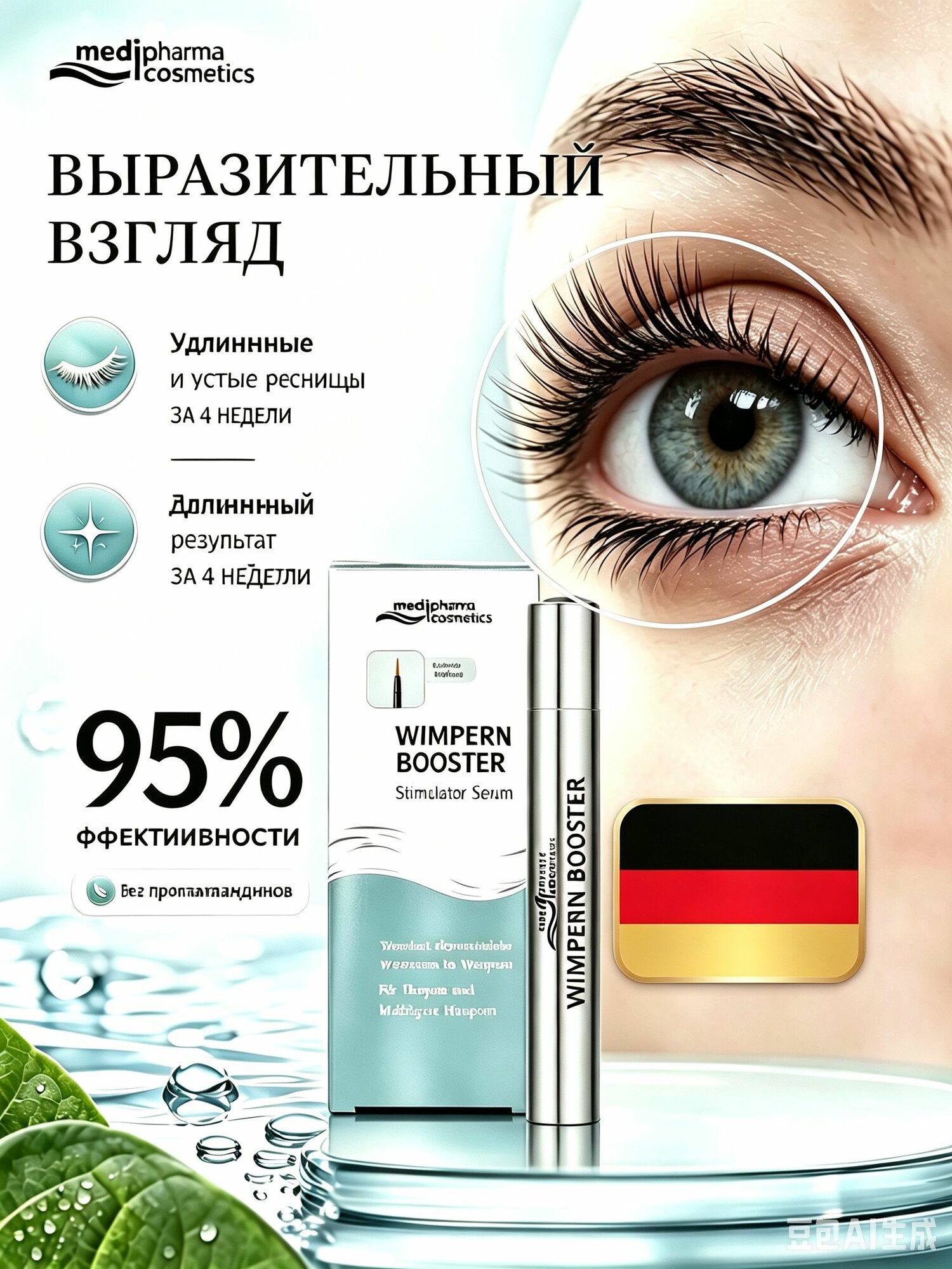 MEDIPHARMA COSMETICS Сыворотка для роста ресниц Wimpern Booster активатор роста ресниц косметическая сыворотка средство для ресниц