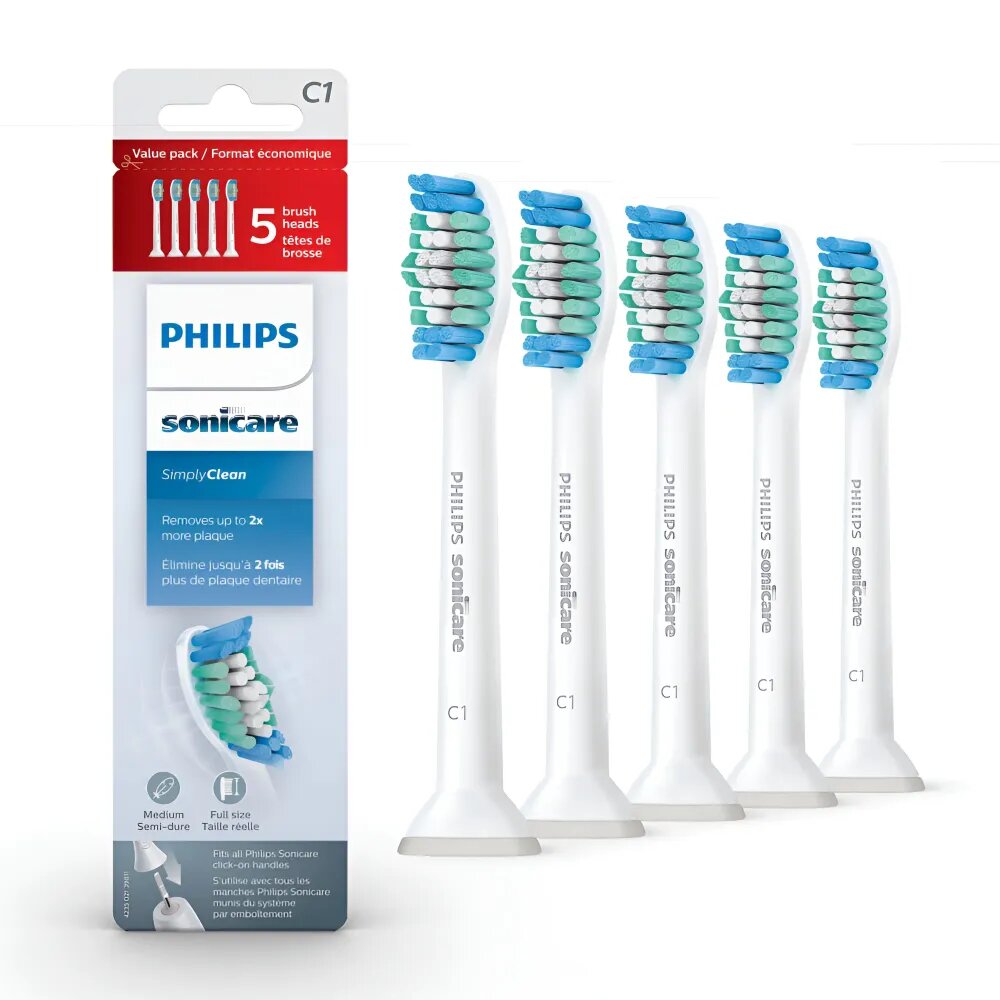 Насадки для электрической зубной щетки Philips Sonicare C1 ProResult HX6015/03, 5 шт