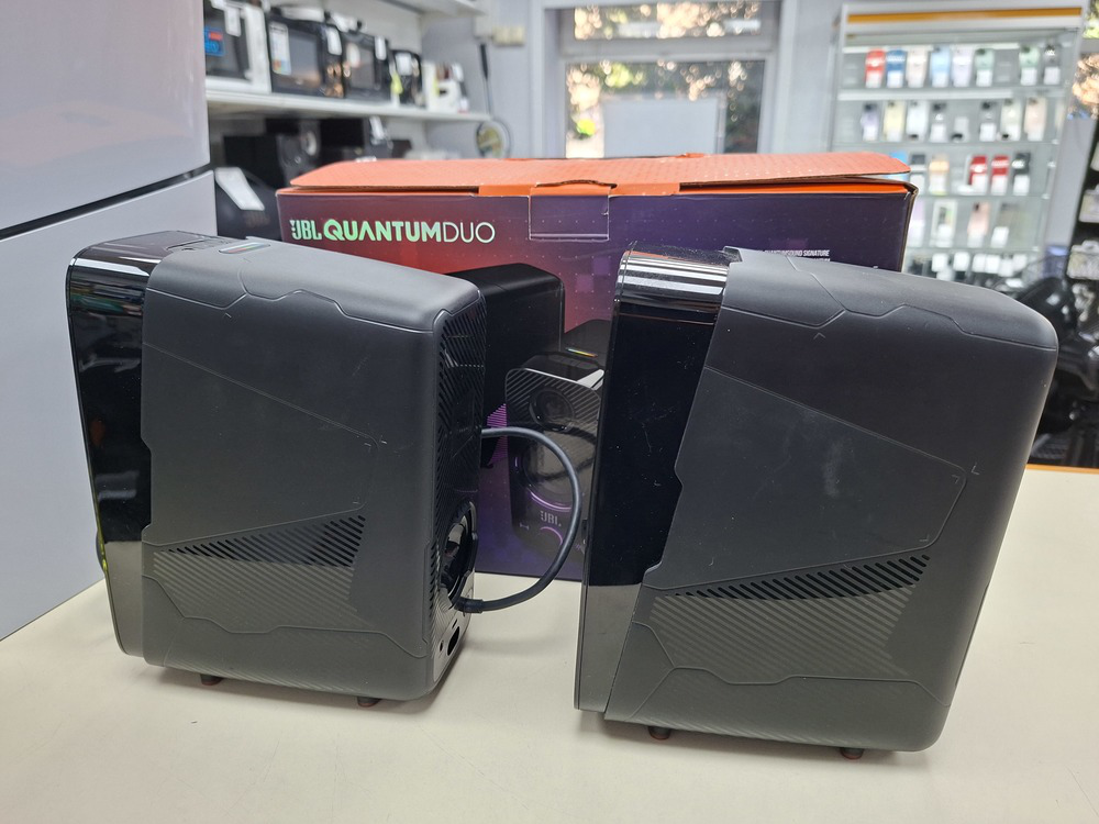 Комплект фронтальных колонок JBL "Quantum Duo", фазоинверторы, черные, б/у, уценка