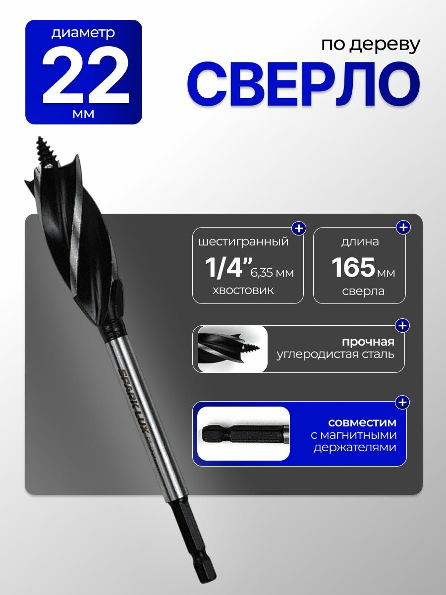 Сверло по дереву 22 мм Spark Lux