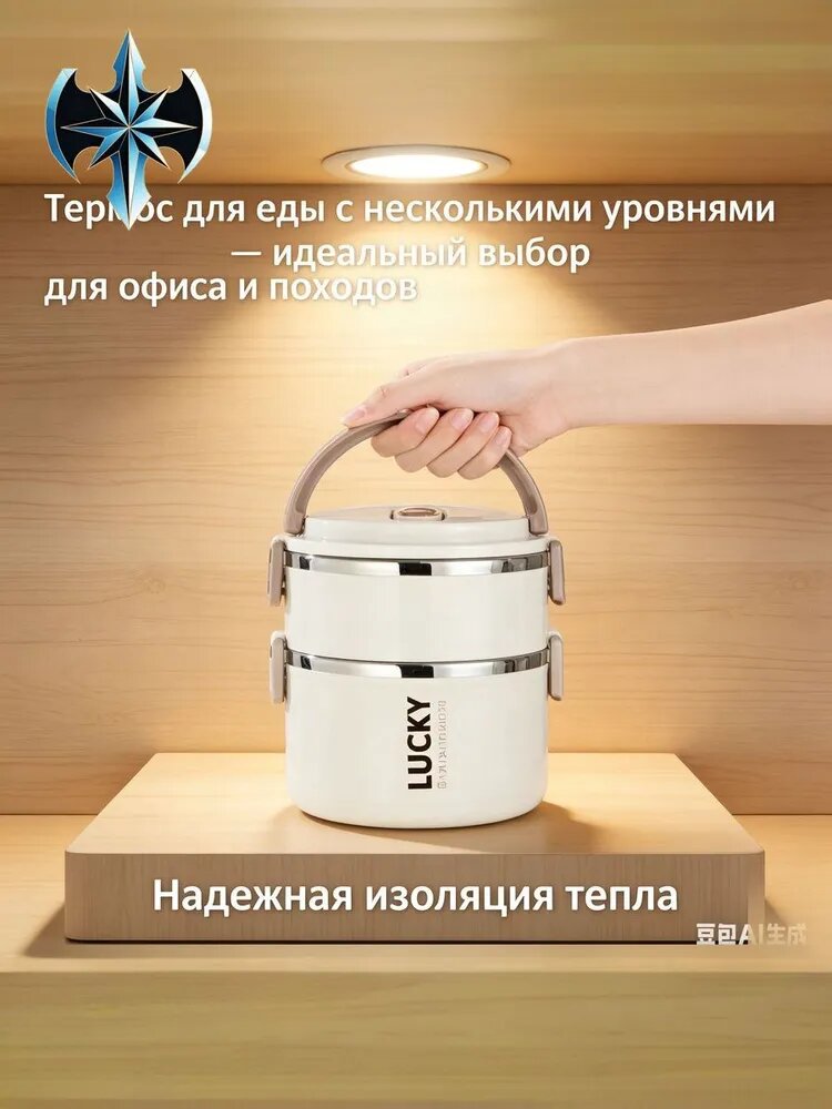 Термос Вакуумный, С кнопкой, 1.4 л