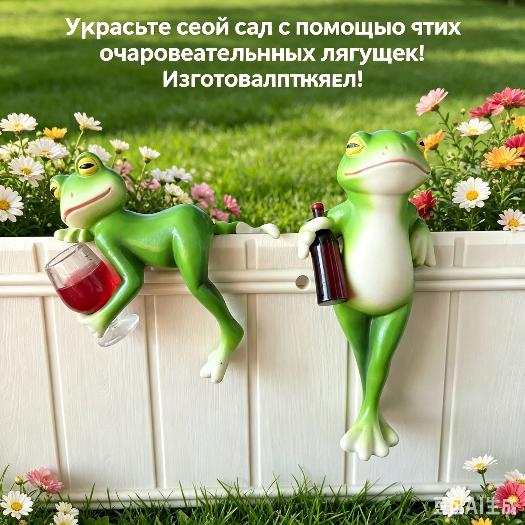 Набор из 2 статуэток лягушек, используемых для украшения садов и домов, раскрашенных вручную и изготовленных из смолы (Цвет товара: зеленый; Диаметр: 10 см; Высота: 22 см; Ширина: 6 см)