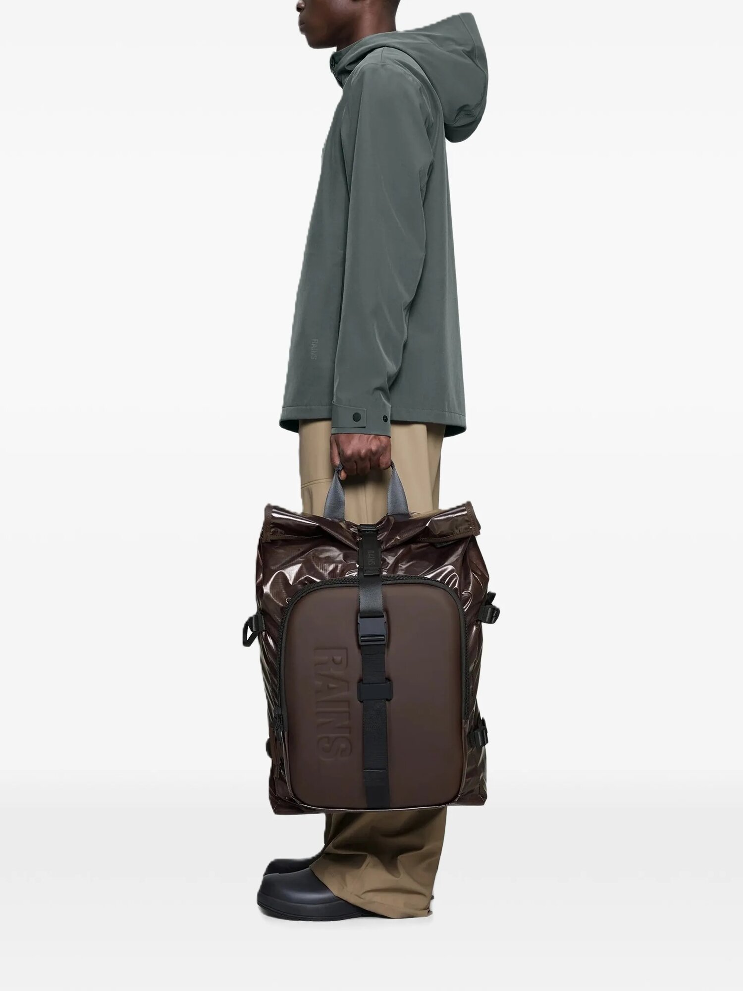 Сумка RAINS Sibu Shield roll-top debossed-logo backpack — фото 1
