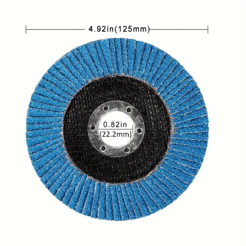 Шлифовальные круги 125 мм для металла 40/60/80/120 grit 1pc, 80 Grit