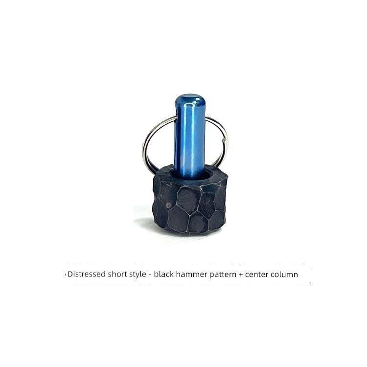 Титановый круглый подвес с хаммер-текстурой и центральным постом, короткая модель, чёрный оттенок - аксессуар для