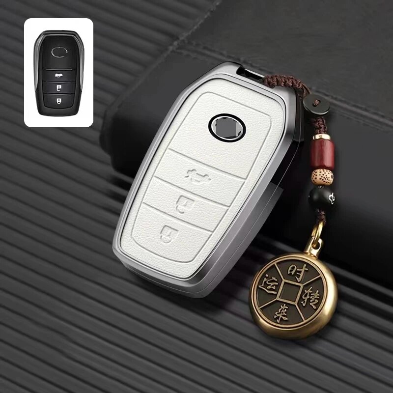 3-Кнопочная белая перламутровая оболочка с удачей для ключей под Toyota Highlander Corolla