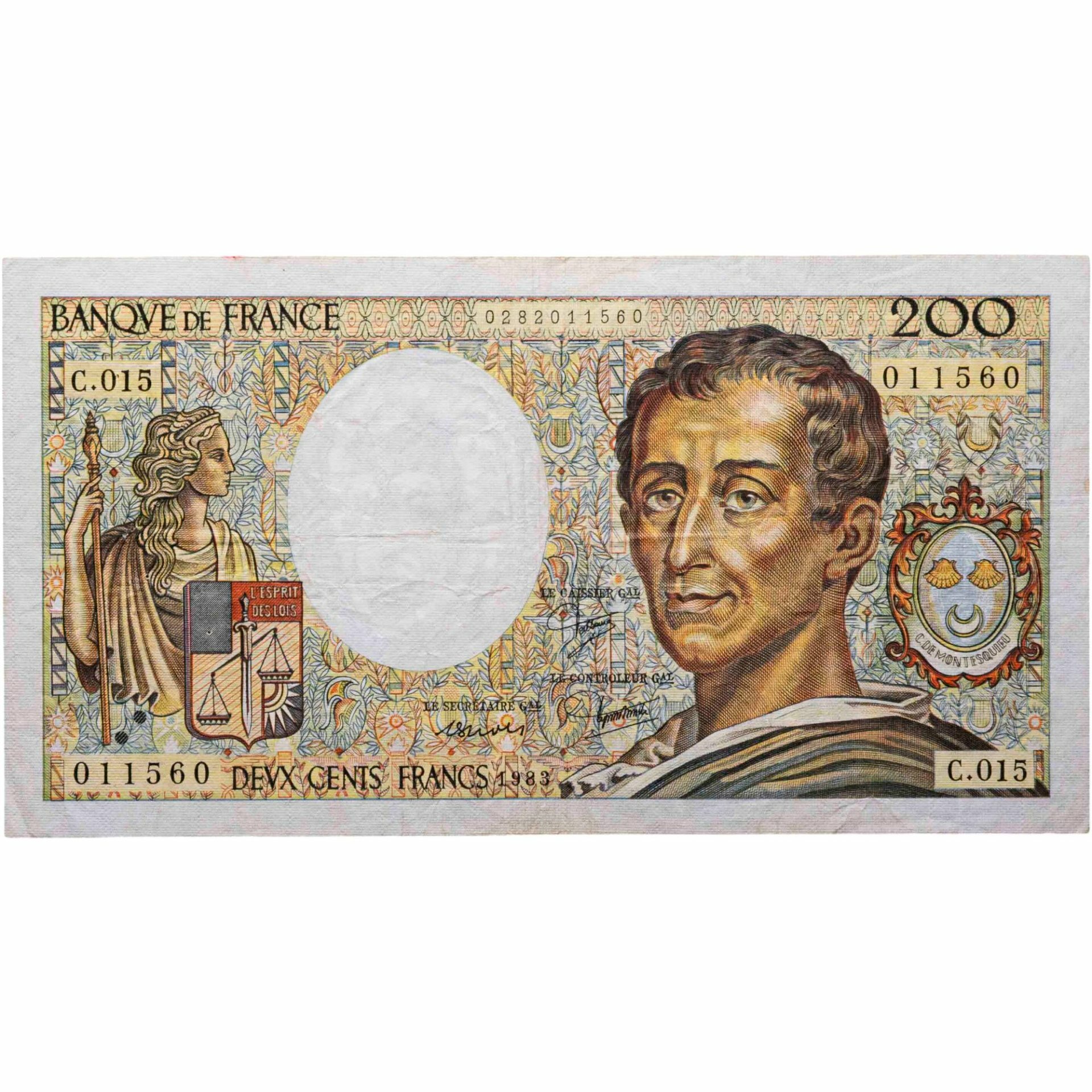 Франция 200 франков 1981-1994 Montesquieu, барон де Монтескьё