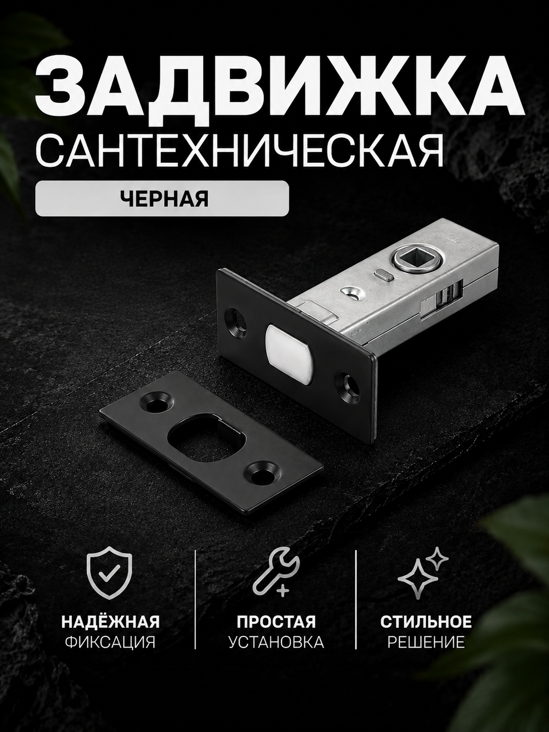 Задвижка сантехническая BUSSARE L7-45 BLACK | черный, оцинкованная сталь