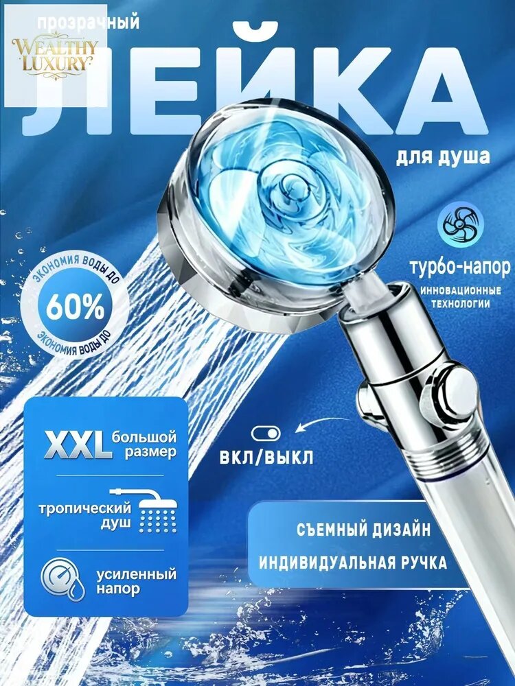 Лейка для душа с вентилятором и фильтром экономичная