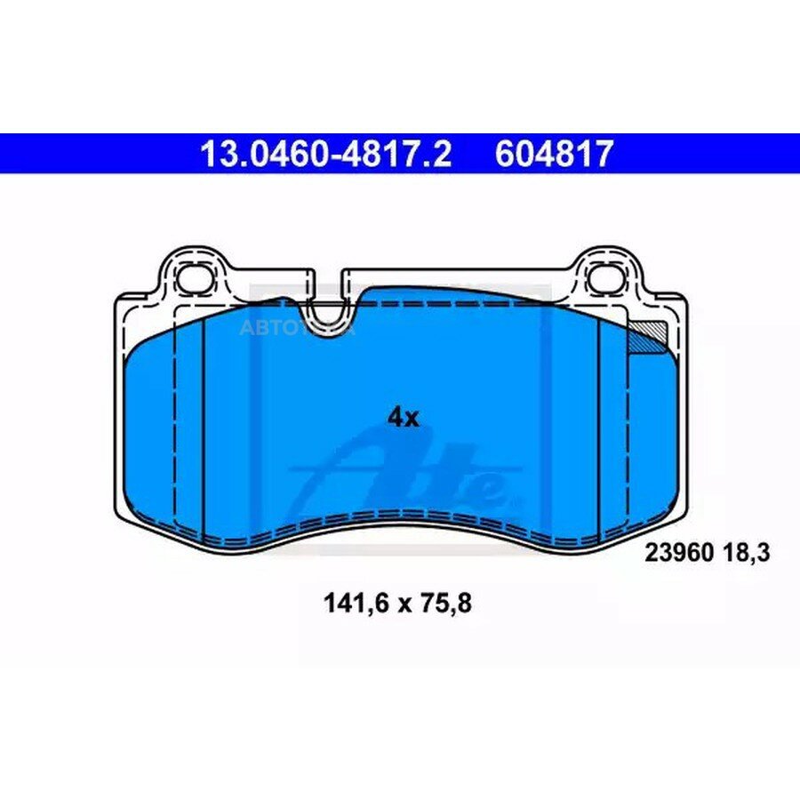 Колодки тормозные дисковые ATE 13046048172 MERCEDES-BENZ: S-CLASS/SL, 280/300/350/500/S 350 CDI/S 350 CGI, 05-13