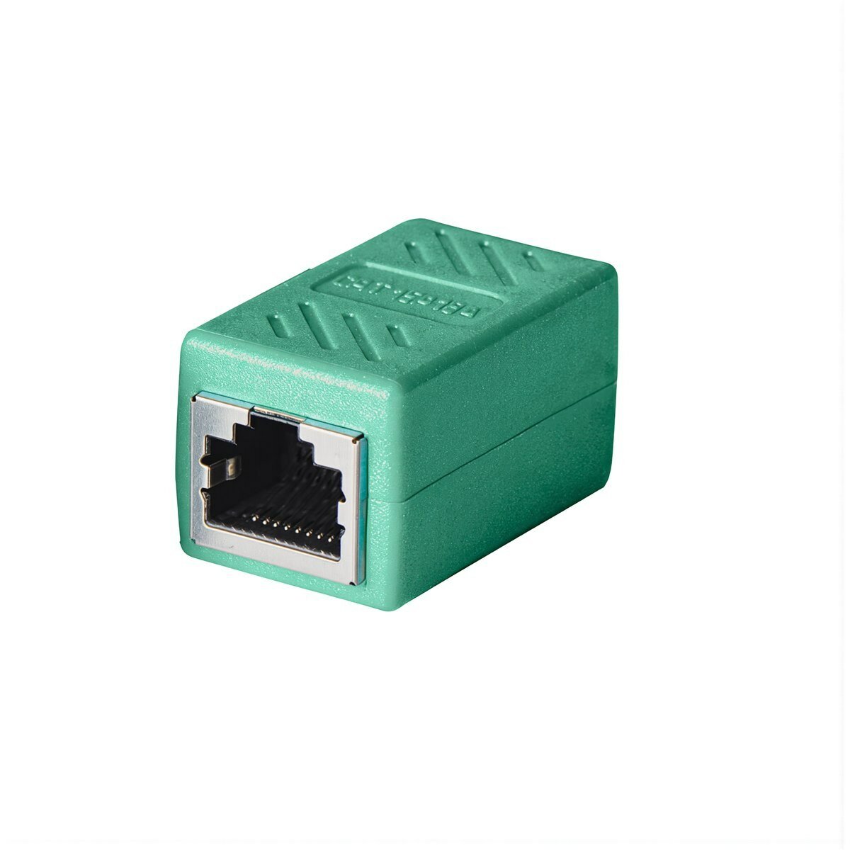 Удлинитель для локальной сети зелёный, коннектор RJ45 с двумя портами, подходит для увеличения длины кабеля дома и в офисе, одна штука