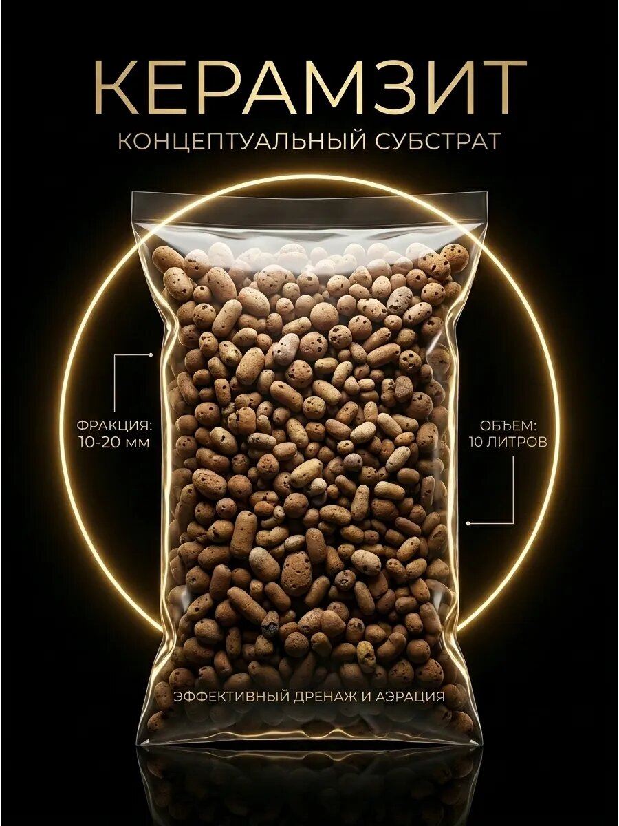 Керамзит 10-20мм 10л для растений и цветов средний