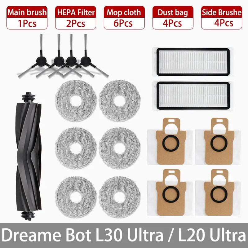 Запчасти Dreame Bot L30 Ultra/L20 Ultra, комбо 4