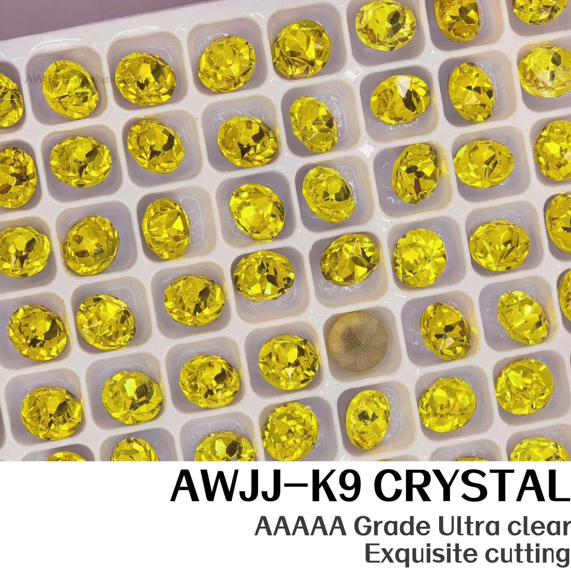 Хрустальные стразы K9 6 мм, 33 шт. 72pcs, Желтый, Golden