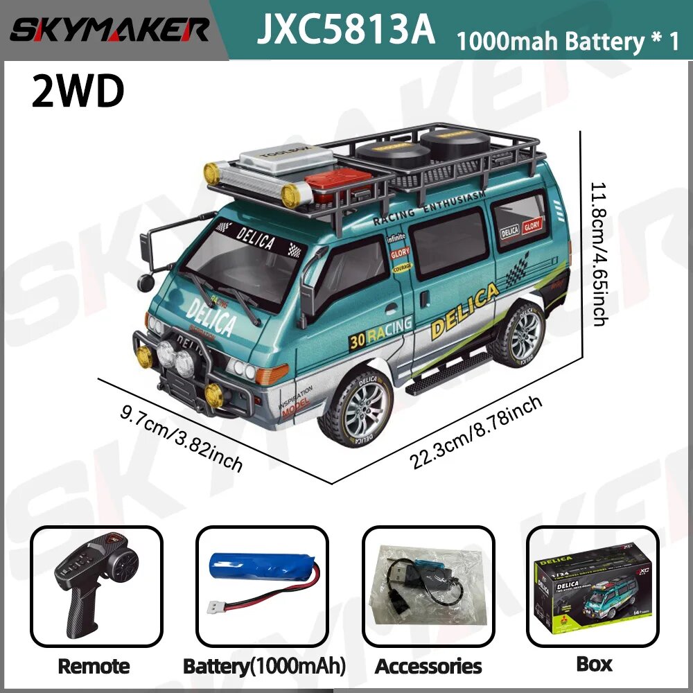 Радиоуправляемый автомобиль Skymaker Mitsubishi Delica 1:24 JXC5813A-GN-1B1000