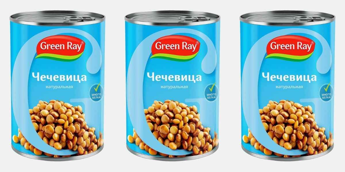 Грин Рэй Консервы овощные Чечевица 400 г, 3 шт