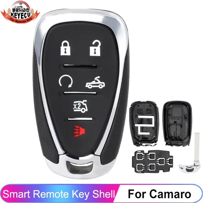 KEYECU 6-кнопочный брелок для Chevrolet Camaro 2016 2017 2018 2019 2020 2021 Smart Key Remote Shell Case FCC ID: HYQ4EA Замена