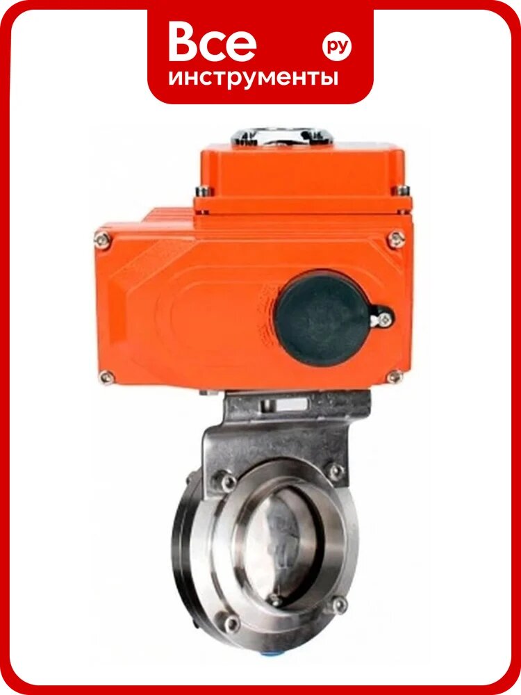 Затвор DN-ru дисковый 304-304-Sil-2W-C-H Ду32 Ру10 кламповый, пищевая нерж. сталь, эл. привод QT2-003-220VAC D050-89845