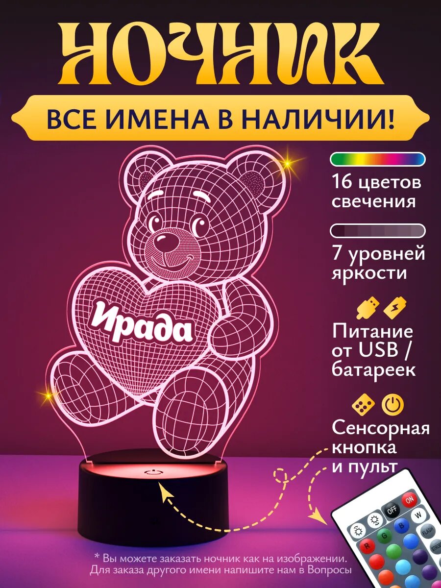 Ночник «Ирада - Медвежонок»