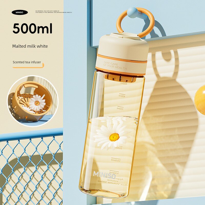 Чайная кружка Miniso из PPSU для женщин, стильный дизайн, большая емкость, для студентов, термостойкая, пластиковая