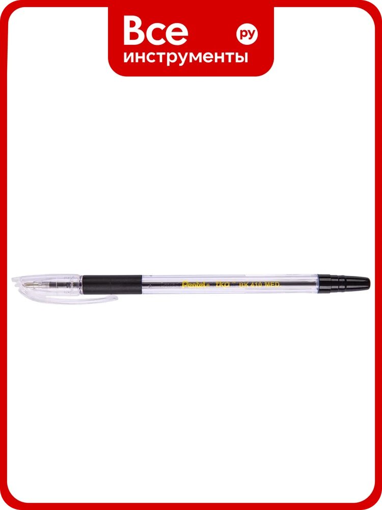 Шариковая ручка Pentel tko BK410-A диаметр 1 мм, 12 шт, черные чернила 603632