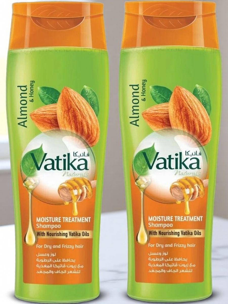 Шампунь для волос женский/ Роскошный уход/ Vatika Миндаль и мед 2 шт