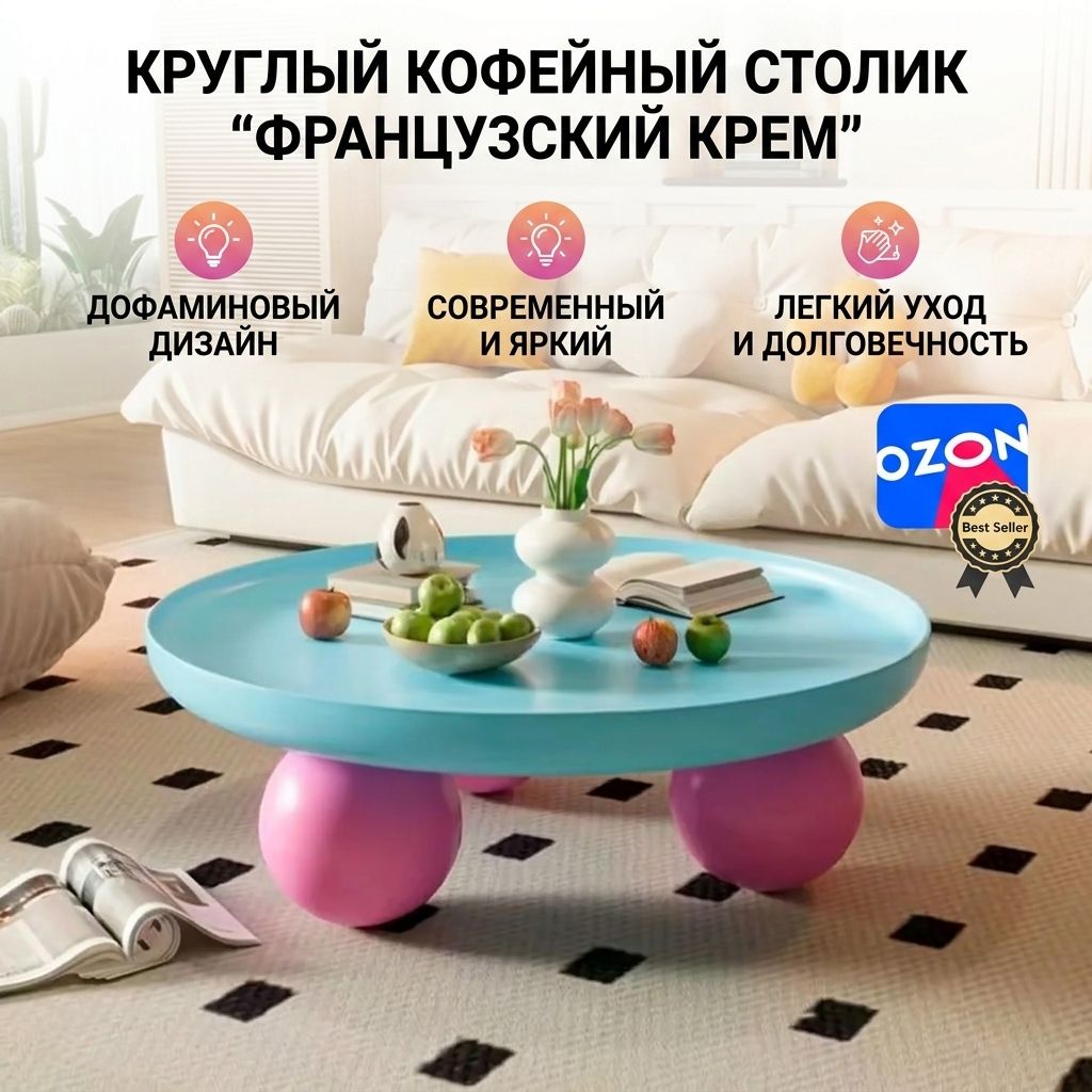 Журнальный стол, 65х65х29 см