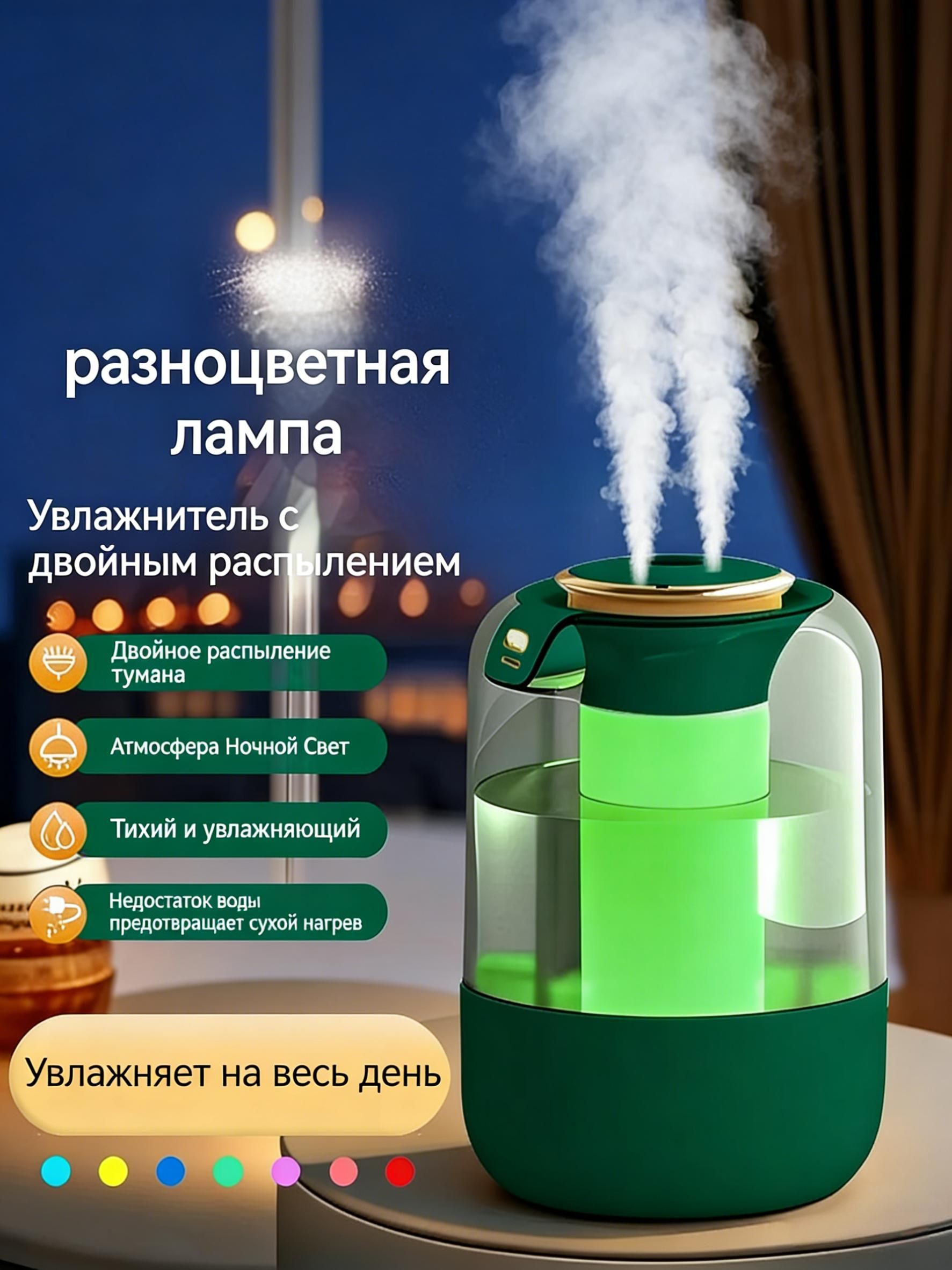 Увлажнитель воздуха 019bbfa7ed6877ee955139691abe10b3, прозрачный, зеленый