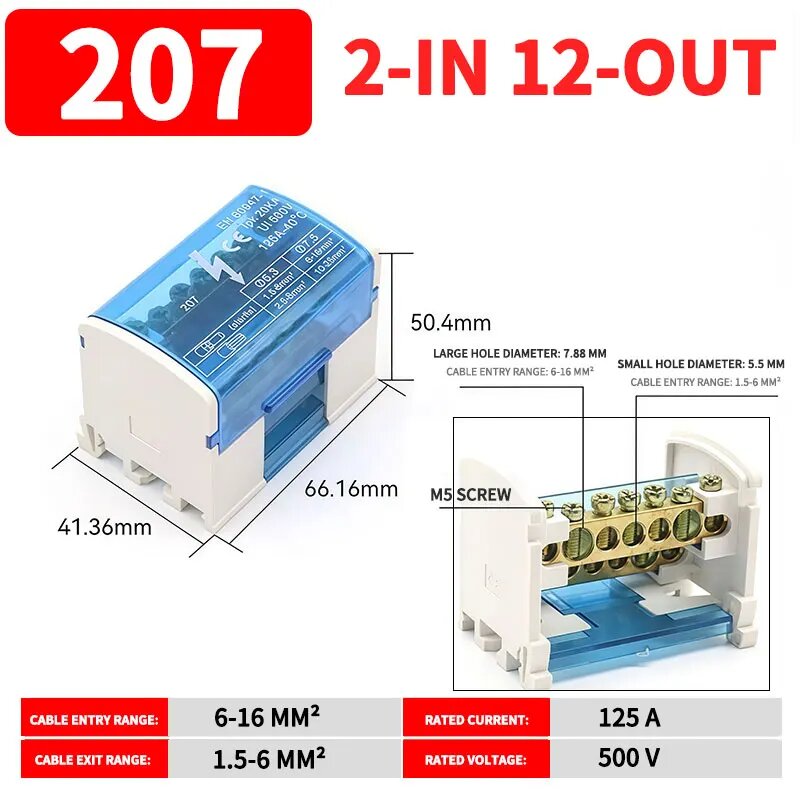 Распределительная коробка UK Rail 125А