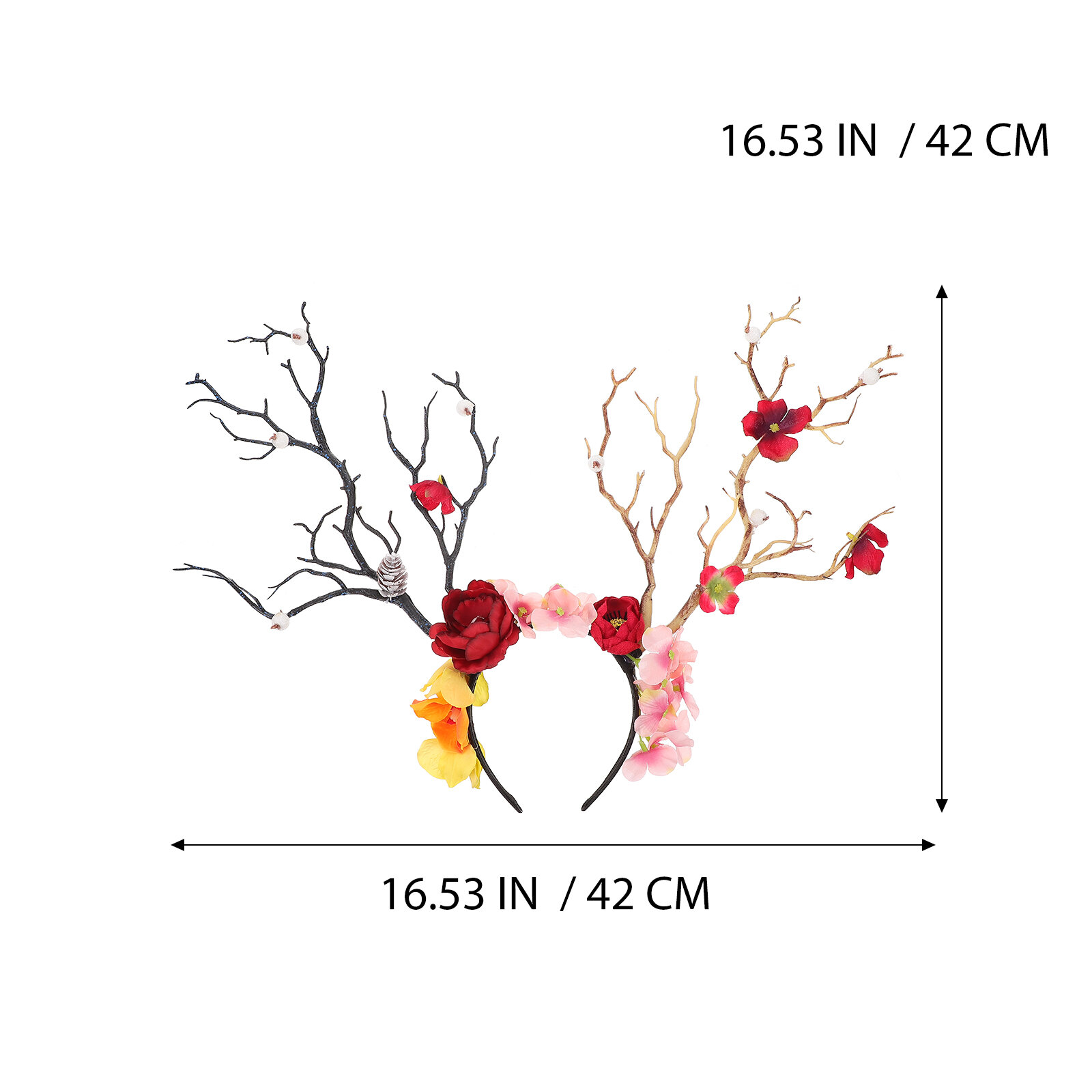 1 Pc Нарядный Головной Убор В Forme Оленя С Цветочным Декором 42x42 Cm
