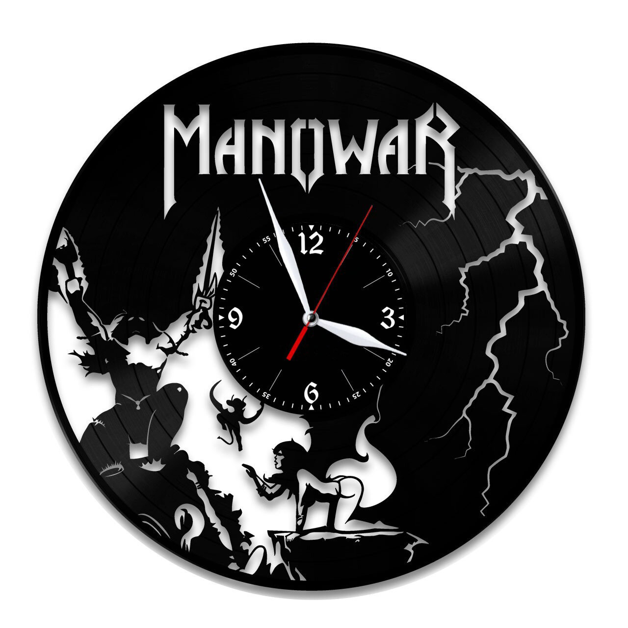 Настенные часы из виниловой пластинки "Manowar"