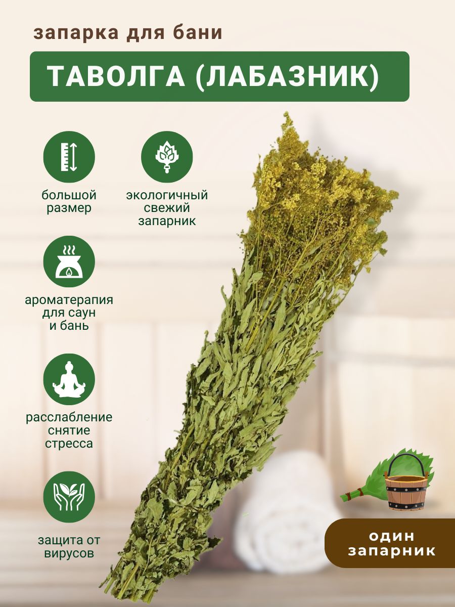 Запарка для бани Таволга (Лабазник), трава-запарник, сухоцвет, 1 шт.