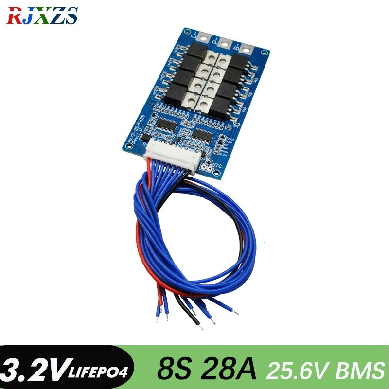 RJXZS BMS платы защиты аккумулятора 8S LiFePO4 25.6V 42A