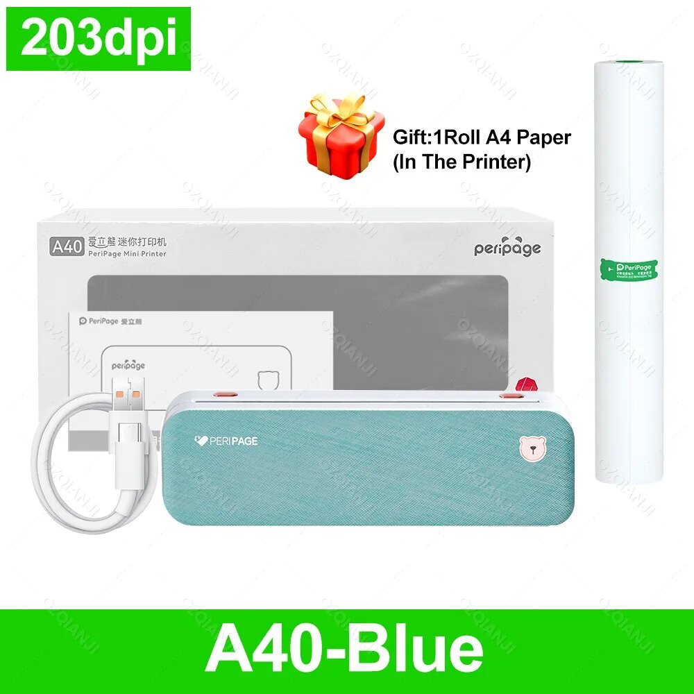 PeriPage A40 Термопринтер A4-Blue Printer