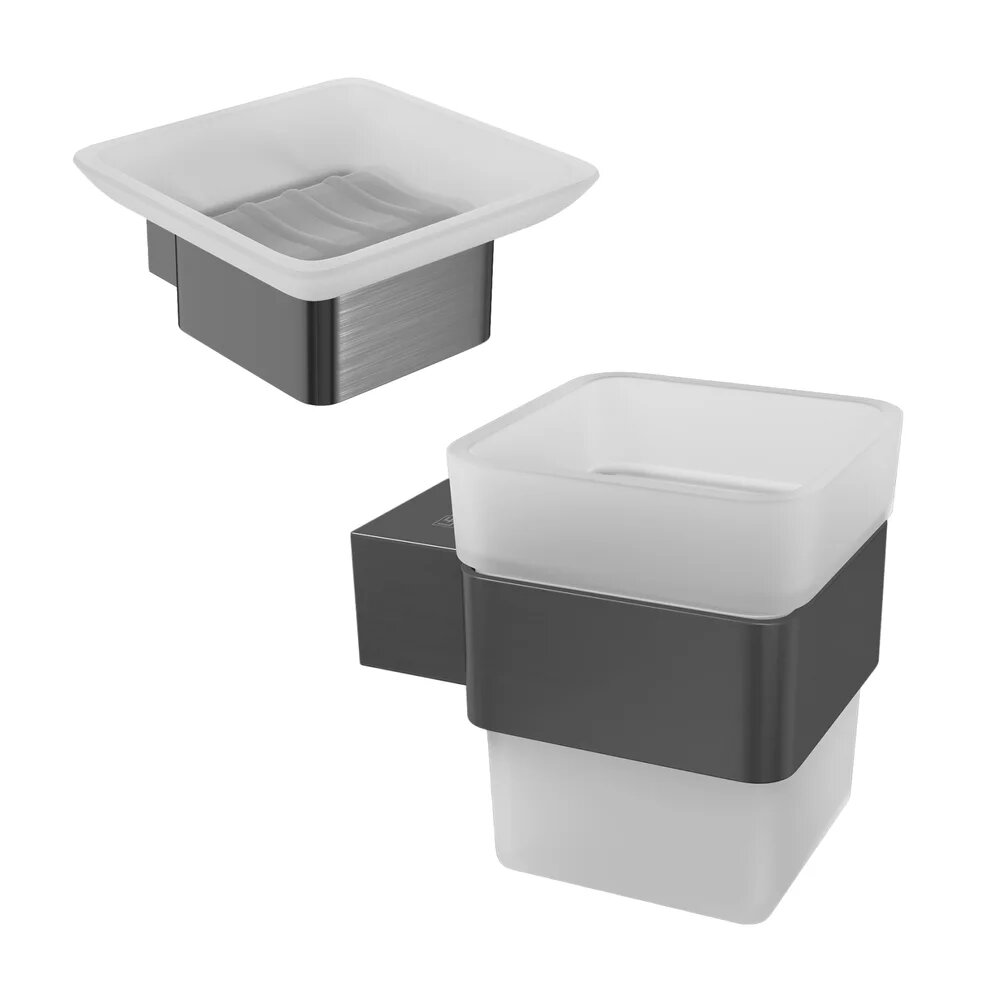 Набор Стакан Lemark Smooth line 9736015 / Мыльница 9746018