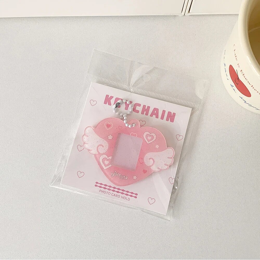 Акриловый держатель для фотокарточек с блестками Розовый, APink