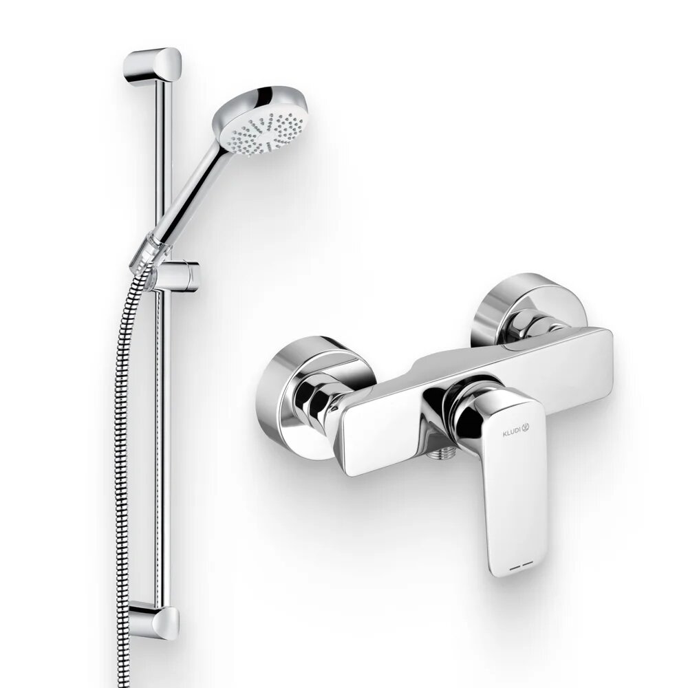 Душевой комплект Смеситель для душа Kludi Pure&Style 408410575, хром / Гарнитур Logo 1S 6816005-00