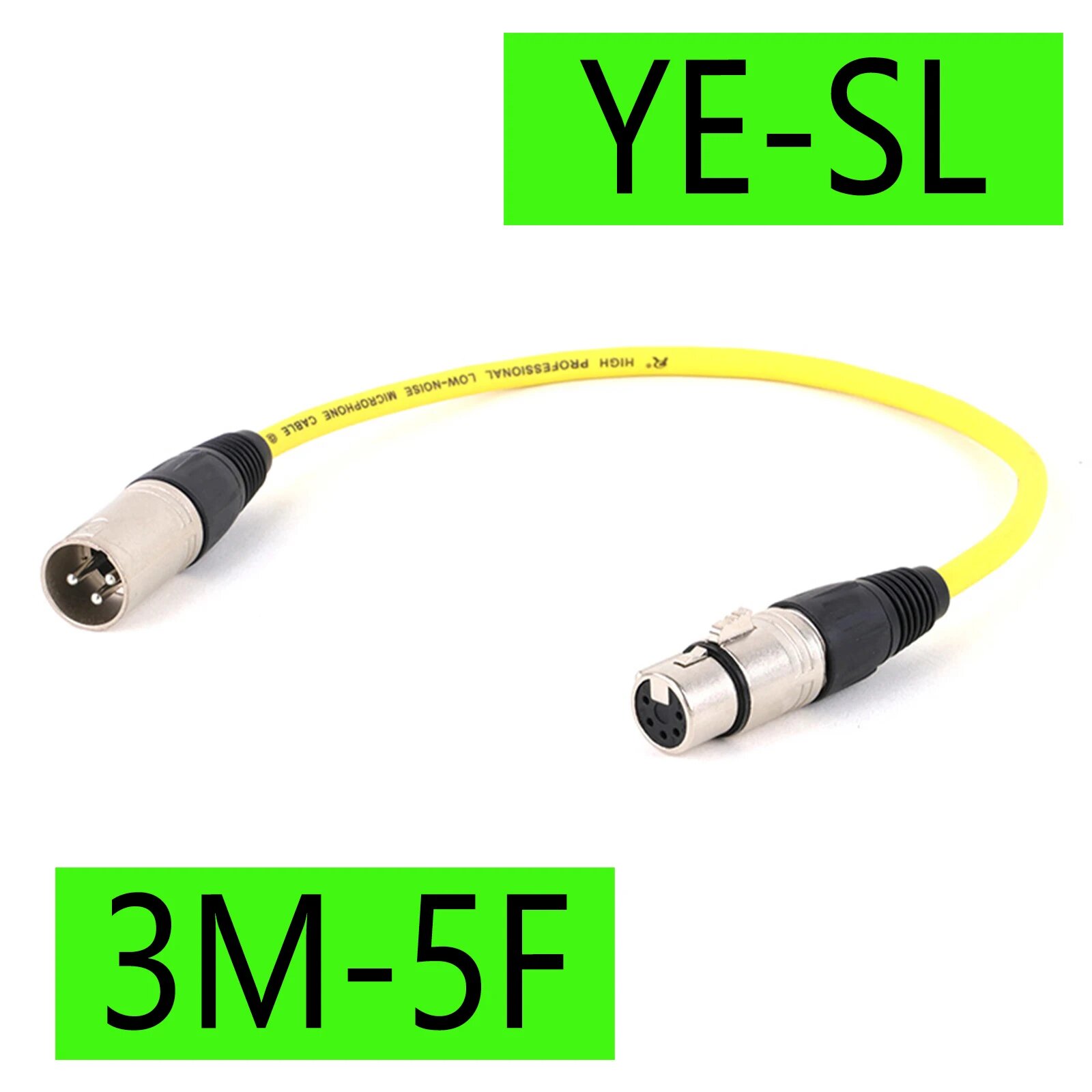 Желтый кабель XLR3-XLR5 0.2m 5Pin F-3Pin M-SL-YE