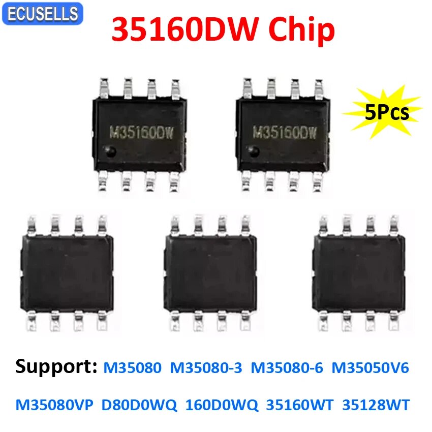 Xhorse 5 шт./лот Чип 35160DW без красной точки, не требует симулятора, работает с VVDI Prog M35080 M35050V6 M35080VP D80D0WQ 160D0WQ