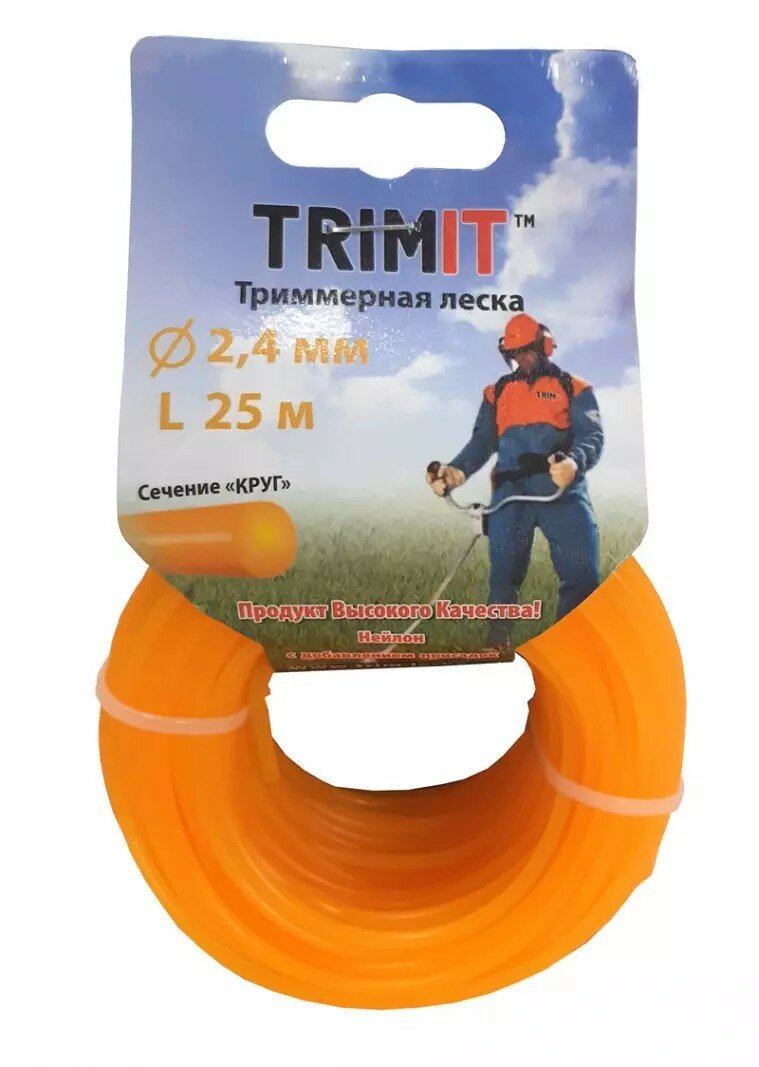 Леска для триммера круг 2,4 мм х 25 м тримит