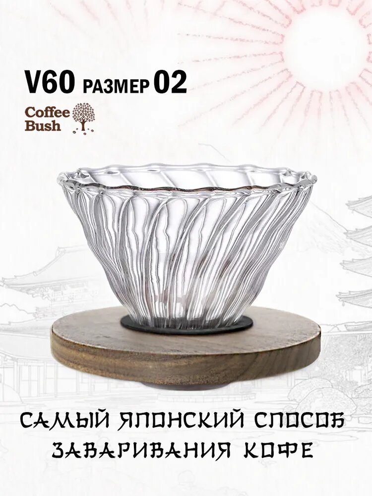 Coffee Bush Воронка для заваривания кофе 200 мл 1 шт стекло, грецкий орех