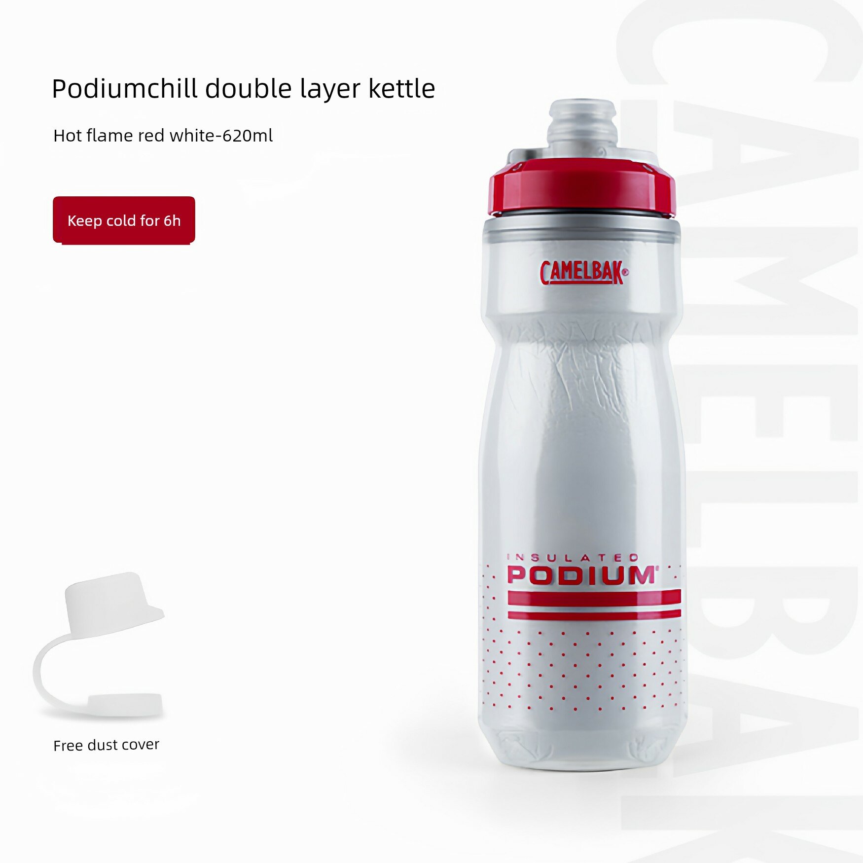 Camelbak 620 мл Изолированная Велосипедная Водная Бутылка для Горных и Дорожных Велосипедов - Красный/Белый