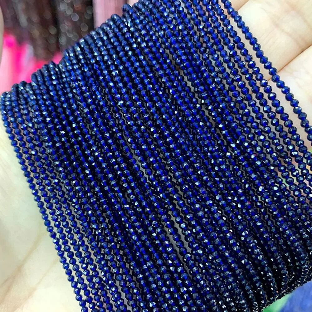 Натуральные бусины LUOMAN XIARI агат турмалин бирюза 2 мм 3 мм 4 Синий, 2mm 165-170pcs, blue glass