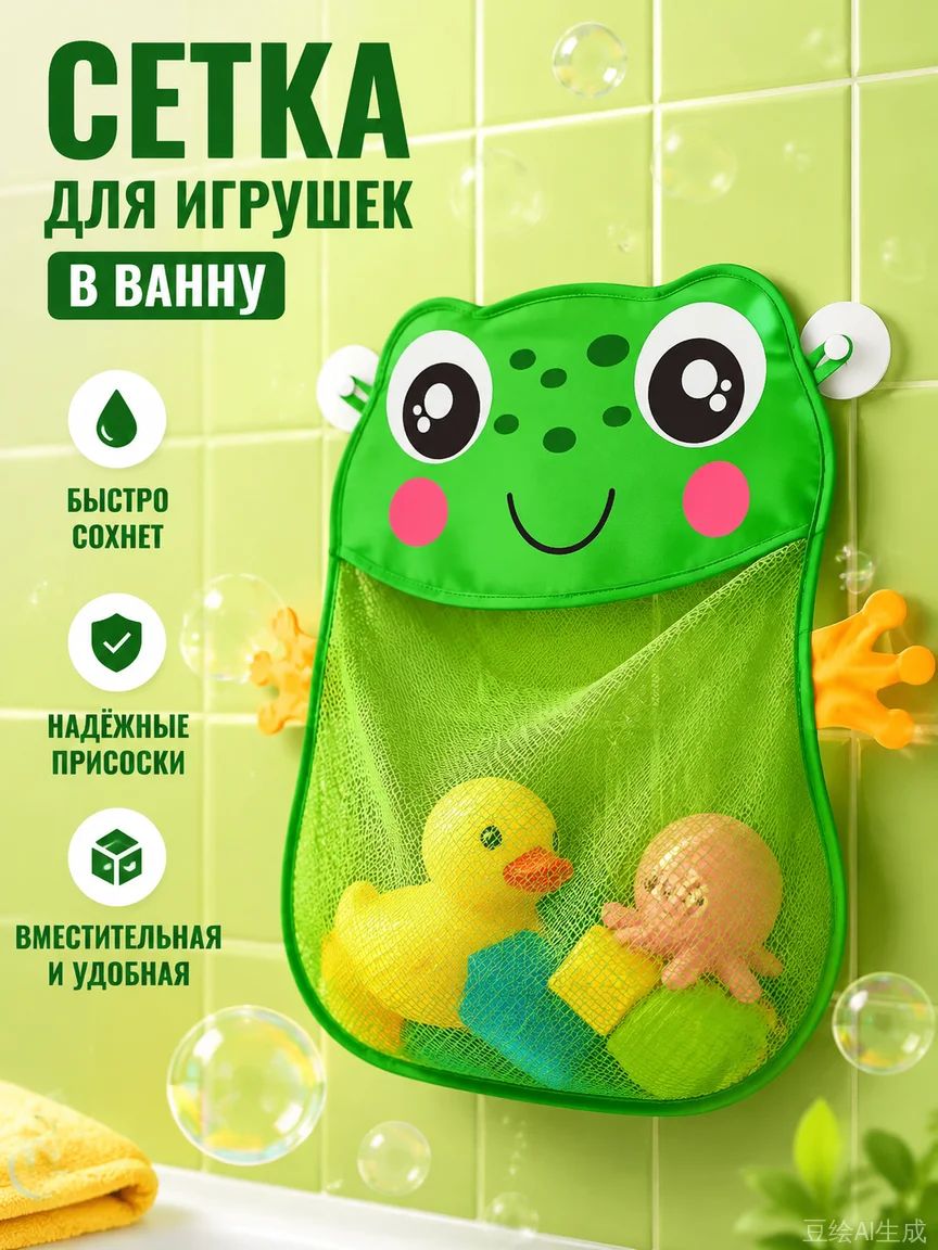 Сетка для игрушек в ванну угловая органайзер для хранения детских игрушек в ванной