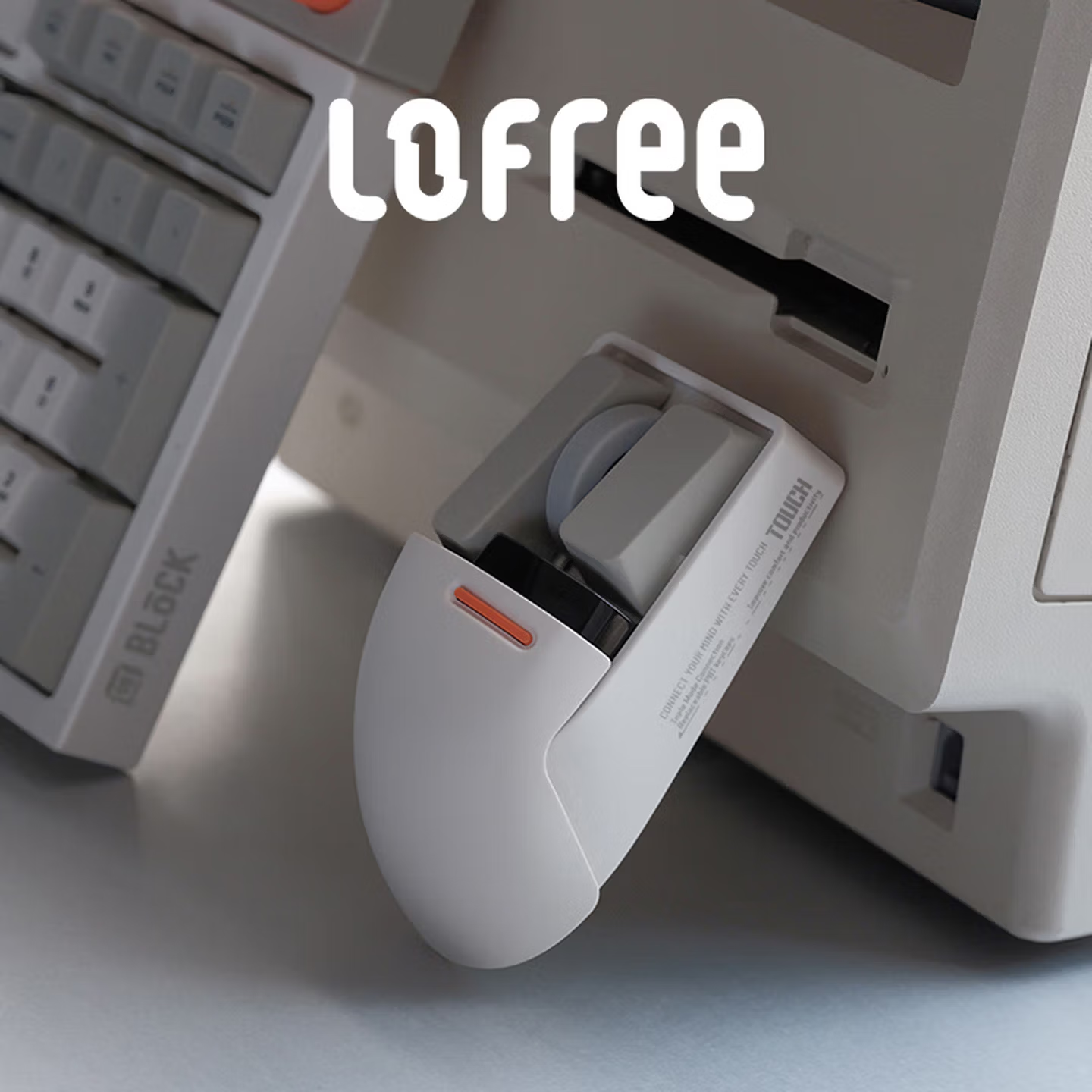 Мышь Lofree, беспроводная трёхрежимная, PBT, для офиса, с OLED-дисплеем, портативная, цвет ретро-серый
